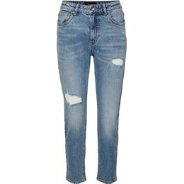 Véro Moda VERO MODA® Jeans, Risse-Details, Straight Fit, für Damen, blau, 25/32