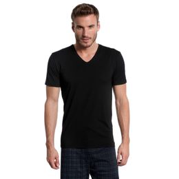 Mey T-Shirt, V-Ausschnitt, für Herren, schwarz, 6