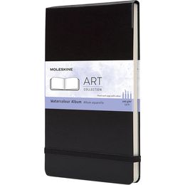 Moleskine® Aquarellalbum, Large/A5, 200g-Aquarellpapier, Hard Cover, Schwarz, schwarz