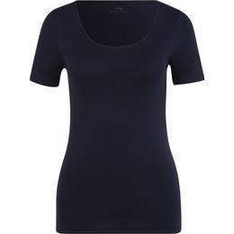 Mey Wäsche-Shirt, Kurzarm, Rundhals, uni, für Damen, blau, 46