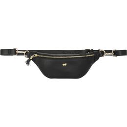 Braun Büffel BRAUN BÜFFEL Gürteltasche, Leder, Emblem, uni, für Damen, schwarz