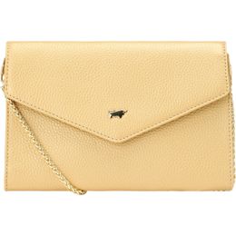 Braun Büffel BRAUN BÜFFEL Clutch, Leder, Magnetverschluss, Emblem, für Damen, beige