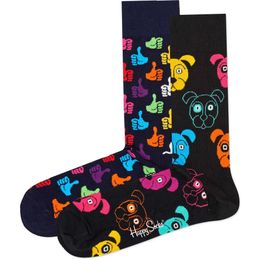 Happy Socks Socken "Classic Dog", 2er-Pack, Print, schwarz, 36-40
