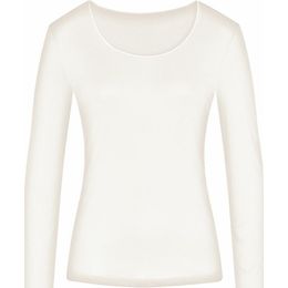 Mey Emotion Langarmshirt, U-Ausschnitt, Microfaser, für Damen, weiß, 42