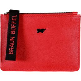 Braun Büffel BRAUN BÜFFEL Geldbörse "Capri", Rindsleder, Reißverschluss, Label, für Damen, rot