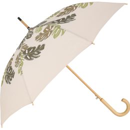 Doppler® Nature Long AC Regenschirm, Holzgriff, für Damen, beige