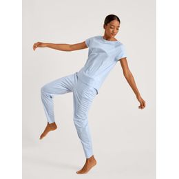 Calida DSW Cooling Schlafshirt, Rundhals, Kurzarm, für Damen, blau, XS