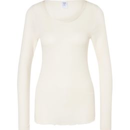 Calida Unterhemd, Langarm, Wellensaum, für Damen, beige, L