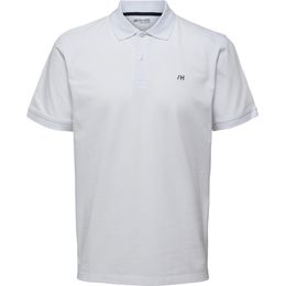 Selected Polo Shirt, Bio-Baumwolle, Regular Fit, für Herren, weiß, L