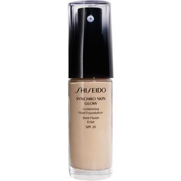 Shiseido Synchro Skin Glow Luminizing Fluid Foundation Spf 20, Gesichts Make-up, foundation, Fluid, beige (2 NEUTRAL), strahlend, Deckkraft: Leicht,