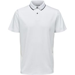 Selected Poloshirt, Kurzarm, für Herren, weiß, XL