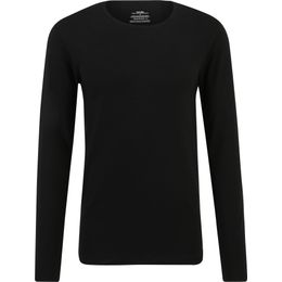 Calida Cotton Code Langarm-Shirt, uni, für Herren, schwarz, M