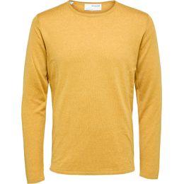 Selected Strickpullover, Rundhals-Ausschnitt, für Herren, gelb, L