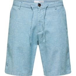 Selected Bermuda-Stoffhose, Regular Fit, Mid Waist, für Herren, blau, XL