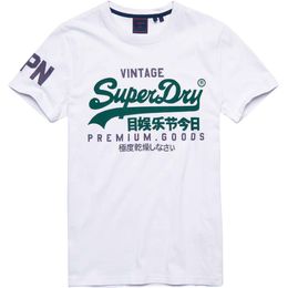 Superdry. T-Shirt, Rundhals, Logo-Print, für Herren, weiß, M