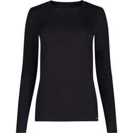 Skiny® Langarmshirt, Label, Rundhals-Ausschnitt, für Damen, schwarz, 40