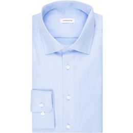 Seidensticker Businesshemd, Shaped Fit, Twill, Kent, für Herren, blau, 44
