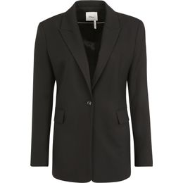 s.Oliver BLACK LABEL Longblazer, Schulterpads, Knopfverschluss, für Damen, schwarz, 38