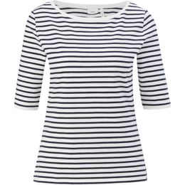 s.Oliver BLACK LABEL Jerseyshirt, Halbarm, Streifen-Design, für Damen, blau, 36