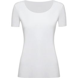 Wolford T-Shirt, U-Ausschnitt, Baisc, für Damen, weiß, L