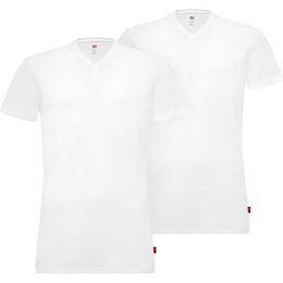 Levi's Levi's® T-Shirt, V-Ausschnitt, Patch, 2er-Pack, für Herren, weiß, S