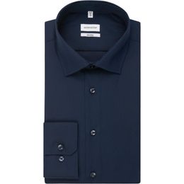 Seidensticker Smart Essentials Businesshemd, Shaped Fit, 1/1 Arm, bügelfrei, für Herren, blau, 42