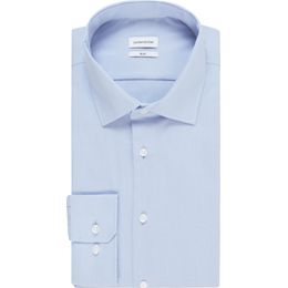 Seidensticker Businesshemd, Slim-Fit, Langarm, Kent-Kragen, für Herren, blau, 45