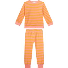 Sanetta Schlafanzug, lang, Streifen, für Kinder, orange, 92