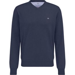 Fynch-Hatton® Pullover, V-Ausschnitt, Logo-Stickerei, für Herren, blau, 3XL
