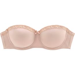 s.Oliver Schalen-BH, abnehmbare Multioptions-Träger, Spitze, nahtlose Cups, für Damen, beige, 75D