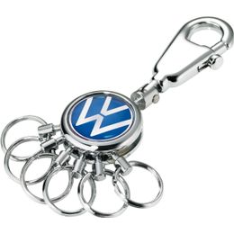 Troika® Schlüsselanhänger "VW Logo", Karabiner, silber