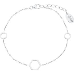 s.Oliver Damen Armband "Hexagon", 925er Silber, silber