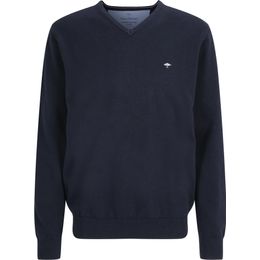 Fynch-Hatton® Pullover, V-Ausschnitt, Logo-Stickerei, für Herren, blau, L