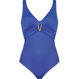 Charmline Badeanzug, V-Ausschnitt, für Damen, blau, 40C