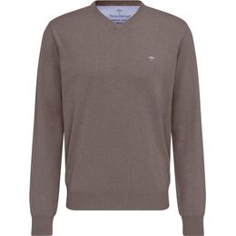 Fynch-Hatton® Pullover, V-Ausschnitt, Logo-Stickerei, für Herren, braun, M