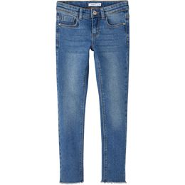 name it® Jeanshose, 5-Pocket, Used-Waschung, für Mädchen, blau, 98