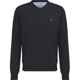 Fynch-Hatton® Pullover, V-Ausschnitt, Logo-Stickerei, für Herren, blau, XL