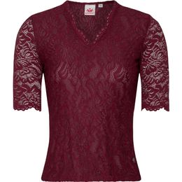 Spieth & Wensky Spieth & Wensky® Trachtenbluse, V-Ausschnitt, florale Spitze, für Damen, rot, 34