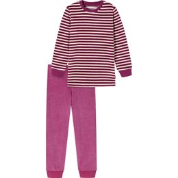 Schiesser Cat Zoe Schlafanzug, 2-teilig, gestreift, für Kinder, pink, 98