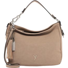 SURI FREY Schultertasche, Kunstleder, Anhänger, uni, für Damen, beige