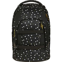 Satch Schulrucksack "Lazy Daisy", gepunktet, für Kinder, schwarz