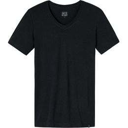 Schiesser Long Life Soft Unterhemd, V-Ausschnitt, für Herren, schwarz, M