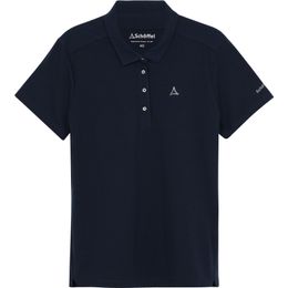 Schöffel Poloshirt, Logo-Detail, unifarben, für Damen, blau, 44
