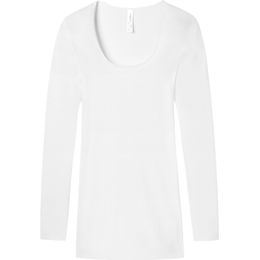 Schiesser Luxury Unterhemd, Langarm, Rundhals, für Damen, weiß, 40
