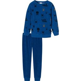 Schiesser Boys World Organic Cotton Schlafanzug "Vikings", Langarm, für Kinder, blau, 116
