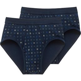 Schiesser Slip, 2er-Pack, Baumwolle, für Herren, blau, XXL