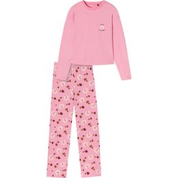 Schiesser Nightwear Organic Cotton Schlafanzug, Bio-Baumwolle, für Kinder, rosa, 176