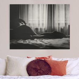 Bilderwelten Leinwandbild Portrait modern Kunstdruck schwarz weiss - Sinnliches Lichtspiel - Erotik XXL Wohnzimmer Schlafzimmer