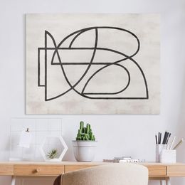Bilderwelten Leinwandbild originell modern Kunstdruck beige - Konturen I - Wandbild XXL Wohnzimmer Schlafzimmer