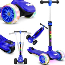 Kidiz® Roller Kinder Scooter X-Pro2 Dreiradscooter mit PU LED Leuchtenden Räder Kinderroller faltbar Tret-Roller höhenverstellbarer Cityroller Kinderscooter für Jungen Mädchen 3-12 Jahre